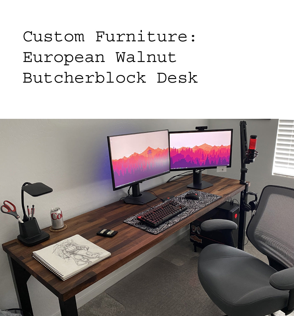 Custom Furniture: European Walnut Butcherblock Desk – Sonoran Steel ...